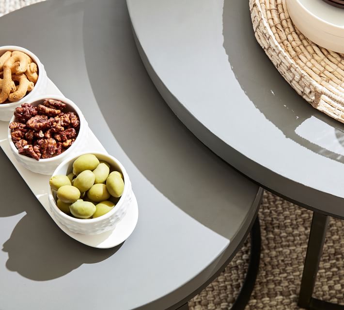 Sloan Concrete Round Nesting Outdoor Coffee Tables Pottery Barn