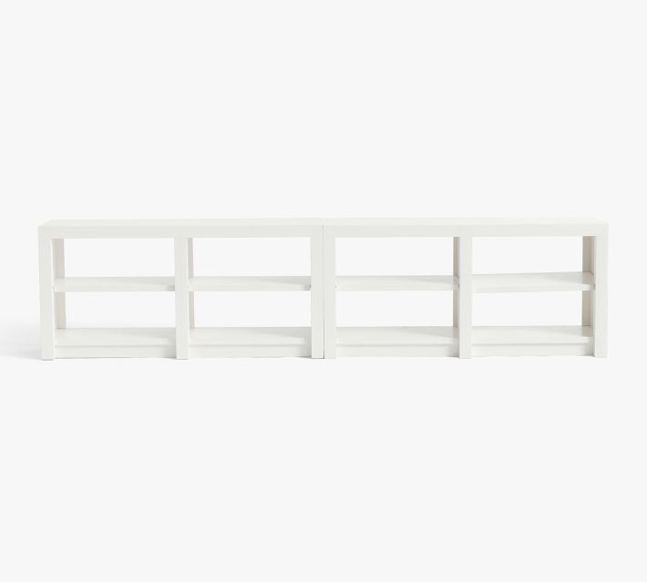Long low shelving unit store
