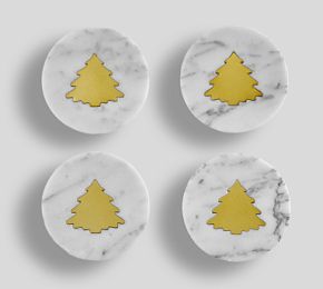 Marble Tree Inlay Coasters - Set of 4 | Pottery Barn
