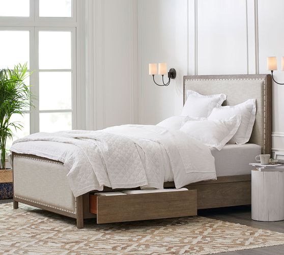 Pottery barn platform bed with storage store