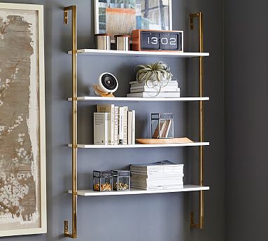 Olivia Wall Mounted Shelves Brass Pottery Barn