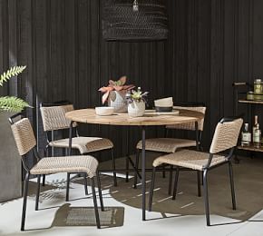 Tulum Acacia Round Outdoor Dining Table - 48" | Pottery Barn