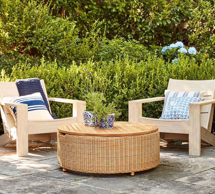 Outdoor storage table round store