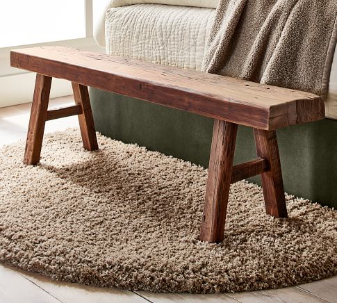 Rustic 60 Reclaimed Wood Bench Weavers Brown Pottery Barn