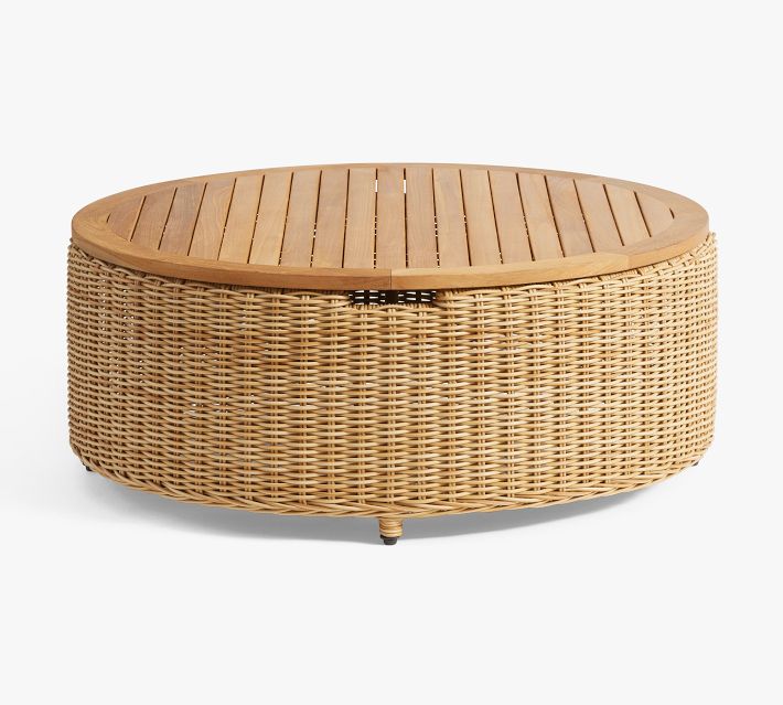 Large round wicker coffee table store