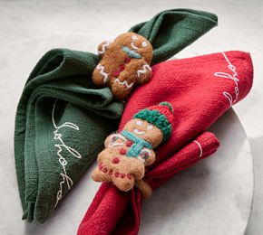 Gingerbread Napkin Rings - Set of 4 | Pottery Barn