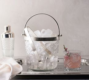 Atherton Glass Ice Bucket - Elegant Serveware | Pottery Barn