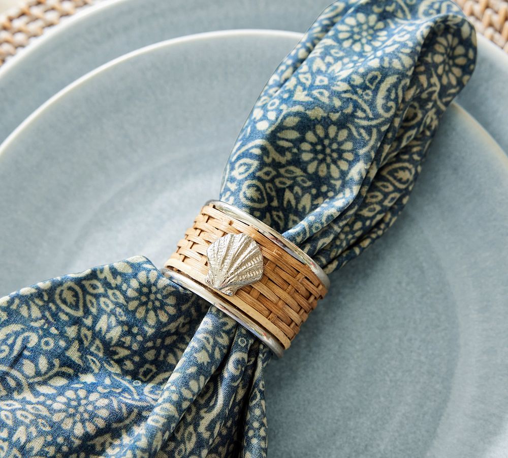 Marino Shell Napkin Rings - Set of 4 | Pottery Barn