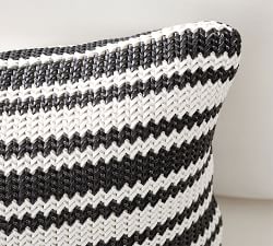 Faux Natural Fiber Ziggy Striped Outdoor Pillow | Pottery Barn