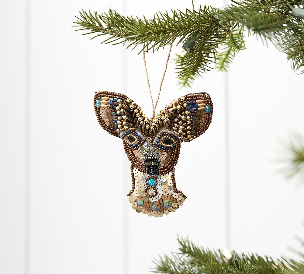 Beaded Deer Ornament | Pottery Barn