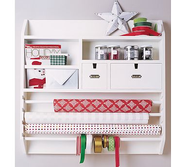 Wrapping paper organizer wall mount store