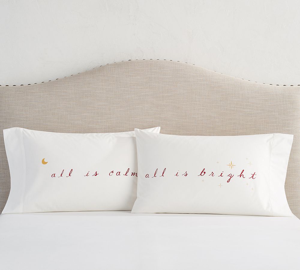 All is Calm, All is Bright Organic Pillowcase Set | Pottery Barn