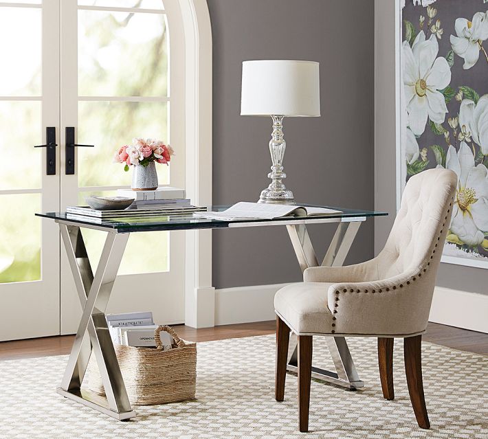 Pottery barn tufted chair store