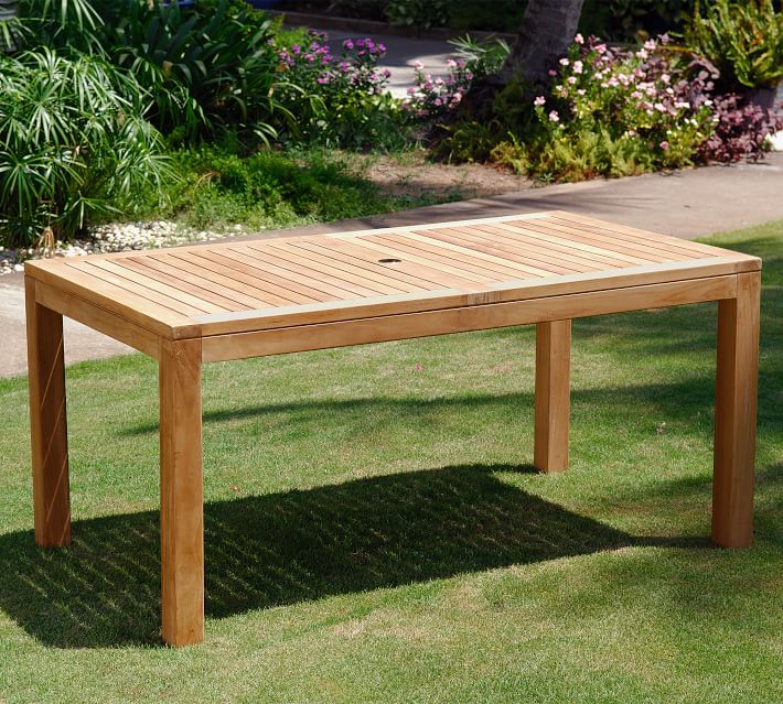 Pottery barn teak dining table store