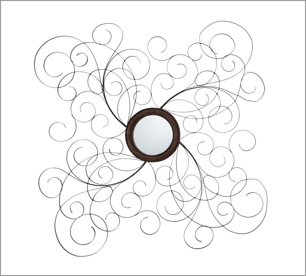 Aurora Metal Scroll Mirror | Wall Decor | Pottery Barn