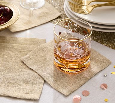 Shimmer Linen Cocktail Coasters - Set of 4 | Pottery Barn