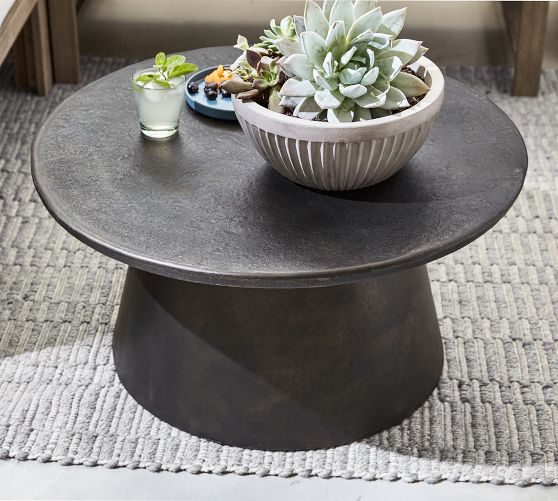 Sloan Concrete Round Nesting Outdoor Coffee Tables Pottery Barn