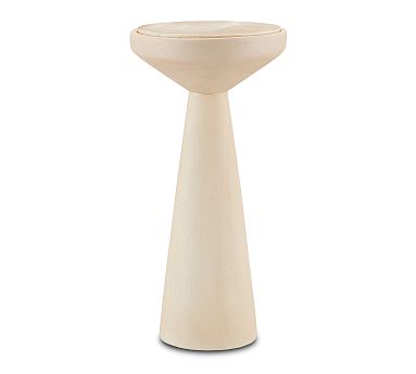 Jaime Round Travertine Accent Table (11") | Pottery Barn
