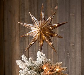 Lit Mirrored Star Tree Topper - Holiday Elegance | Pottery Barn