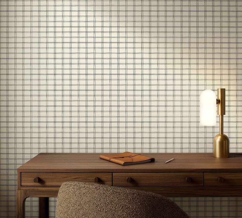 Water-Resistant Terralon Hand Checks Wallpaper | Pottery Barn