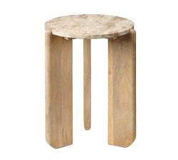 Elmdale Round Stone Side Table (18"w) | Pottery Barn