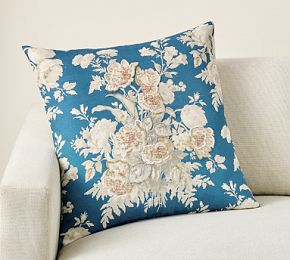 Bethany Floral Reversible Embroidered Pillow | Pottery Barn
