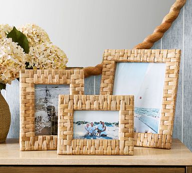Flat Checkered Seagrass Frames | Pottery Barn