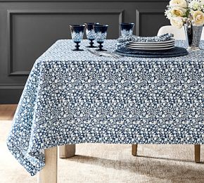 Hanukkah Botanical Organic Cotton Tablecloth | Pottery Barn