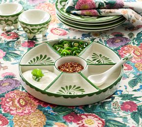 Puebla Porcelain Multi-Condiment Server | Pottery Barn