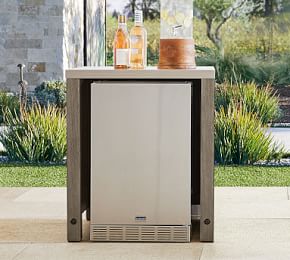 Abbott Outdoor Kitchen Refrigerator Cabinet - Grey | Pottery Barn