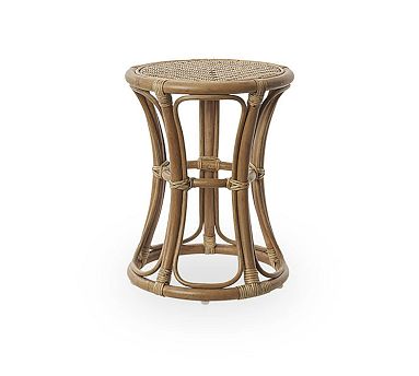 Bella Rattan Stool | Pottery Barn
