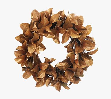 Faux Gold Magnolia Leaf Wreath | Pottery Barn