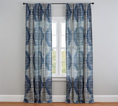 Open Box: Shibori Diamond Curtain | Pottery Barn