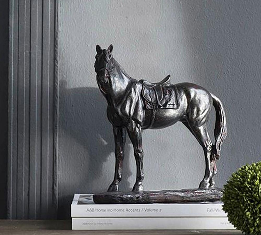 Western Saddle Horse Statue | Pottery Barn