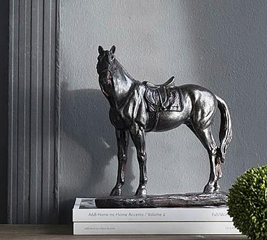 Western Saddle Horse Statue | Pottery Barn