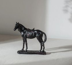 Western Saddle Horse Statue | Pottery Barn