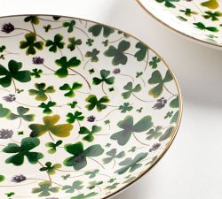 Four Leaf Clover Stoneware Appetizer Plates - Set of 4 | Pottery Barn
