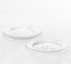 Fluted Glass Dinner Plate - Set of 4 | Pottery Barn