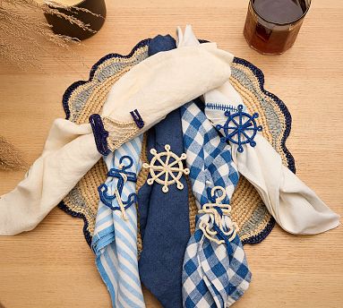 Handwoven Nautical Napkin Rings, Set of 4 | Pottery Barn