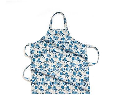 Citron Block Print Cotton Apron | Pottery Barn