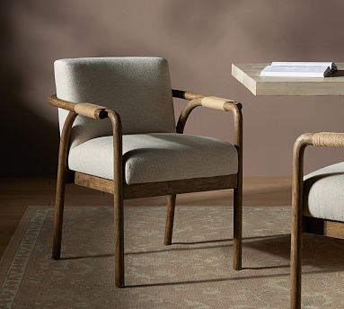 Sia Upholstered Dining Armchair | Pottery Barn