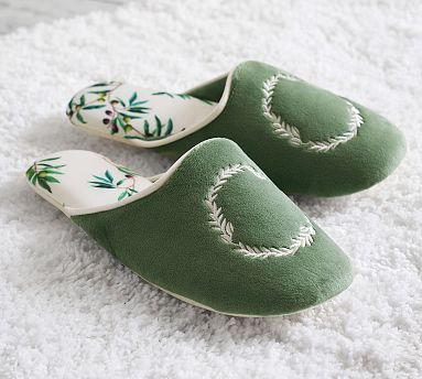 Monique Lhuillier Olive Orchard Slippers | Pottery Barn