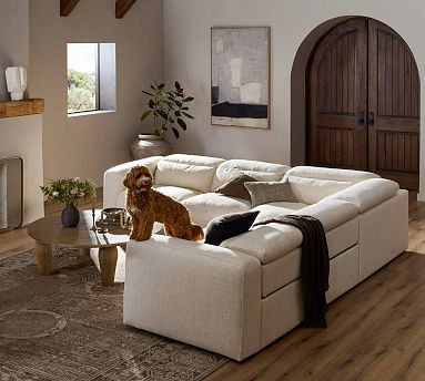 Lennox 5-Piece Upholstered Power Reclining Sectional | Pottery Barn