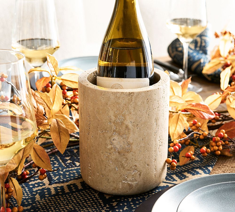Travertine Marble Wine Chiller | Pottery Barn
