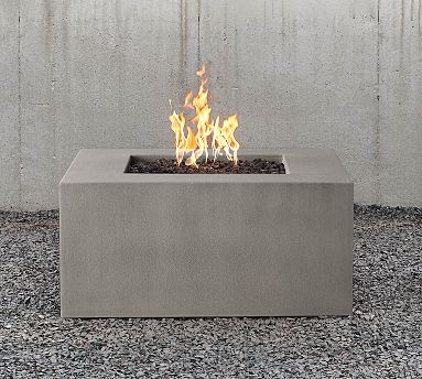 Arbor Concrete 40" Square Propane Fire Pit Table | Pottery Barn