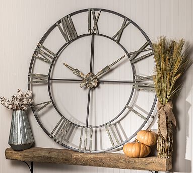 Oversized Galvanized Wall Clock | Decorative Clock | Pottery Barn