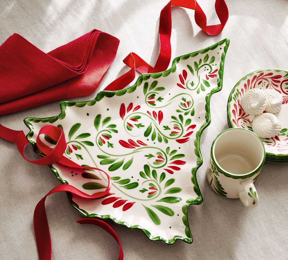 Holiday Puebla Tree Serving Platter | Pottery Barn