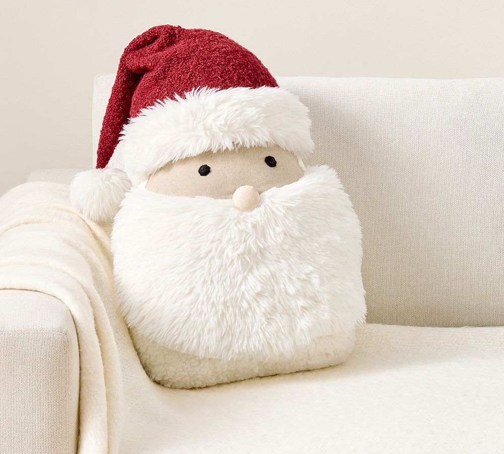 Santa Face Shaped Pillow | Pottery Barn