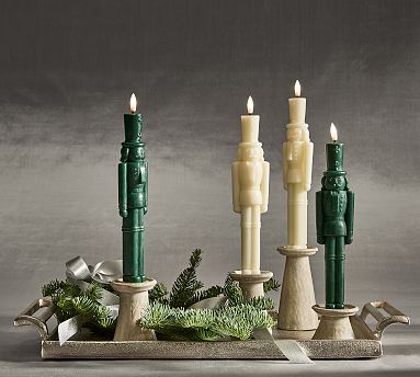 Flameless Nutcracker Taper Candle | Pottery Barn