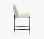 Layton Upholstered Metal Stool | Pottery Barn